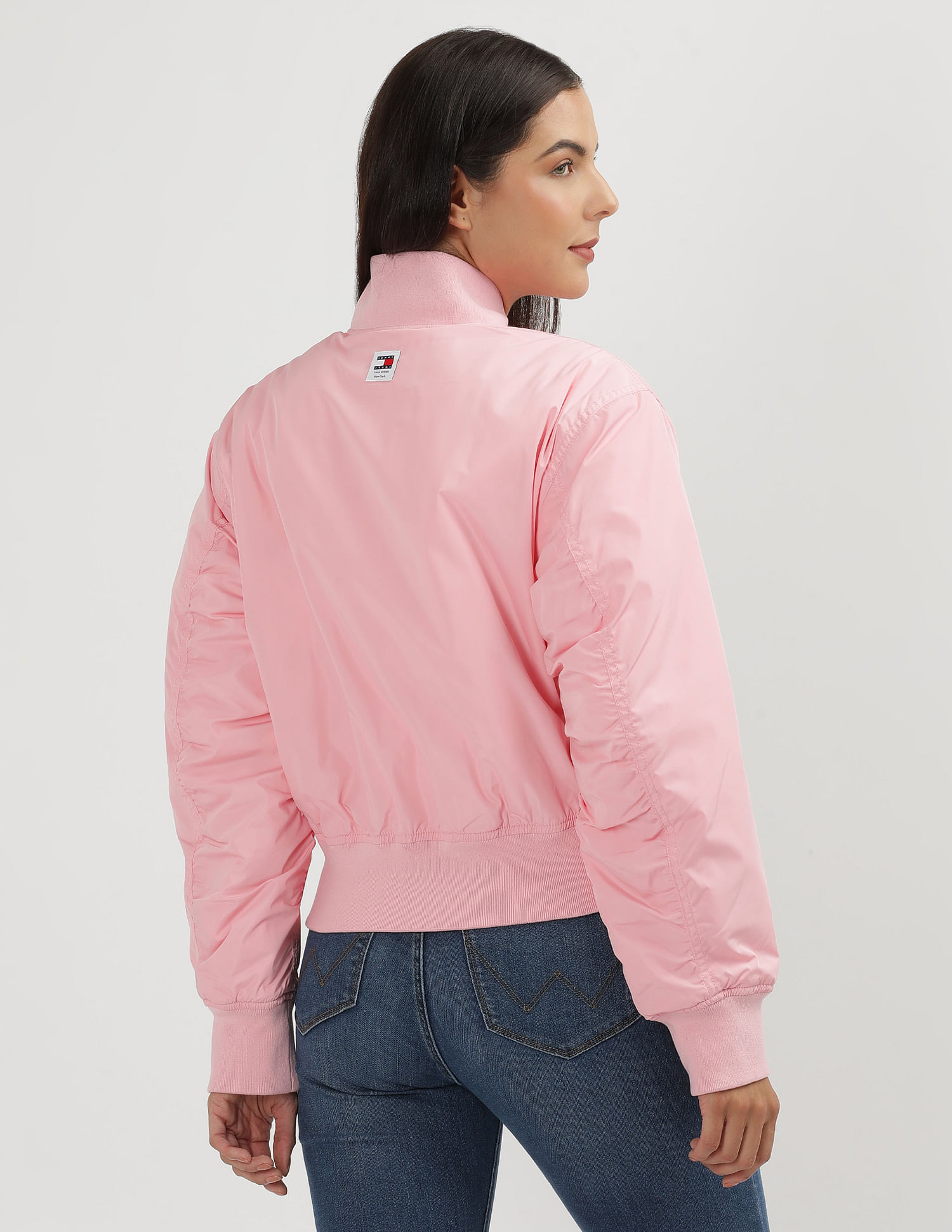 Tommy hilfiger pink bomber jacket store