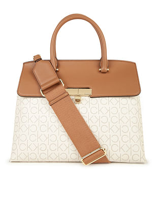 Calvin klein hudson monogram satchel store
