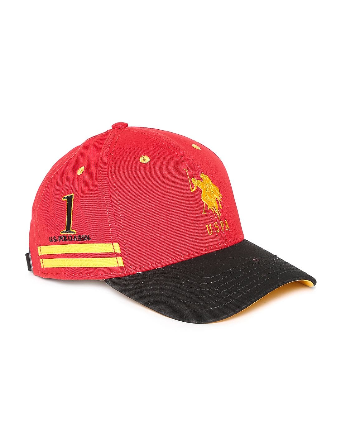 Buy Men Red Side Tape Colour Block Cap online at NNNOW.com