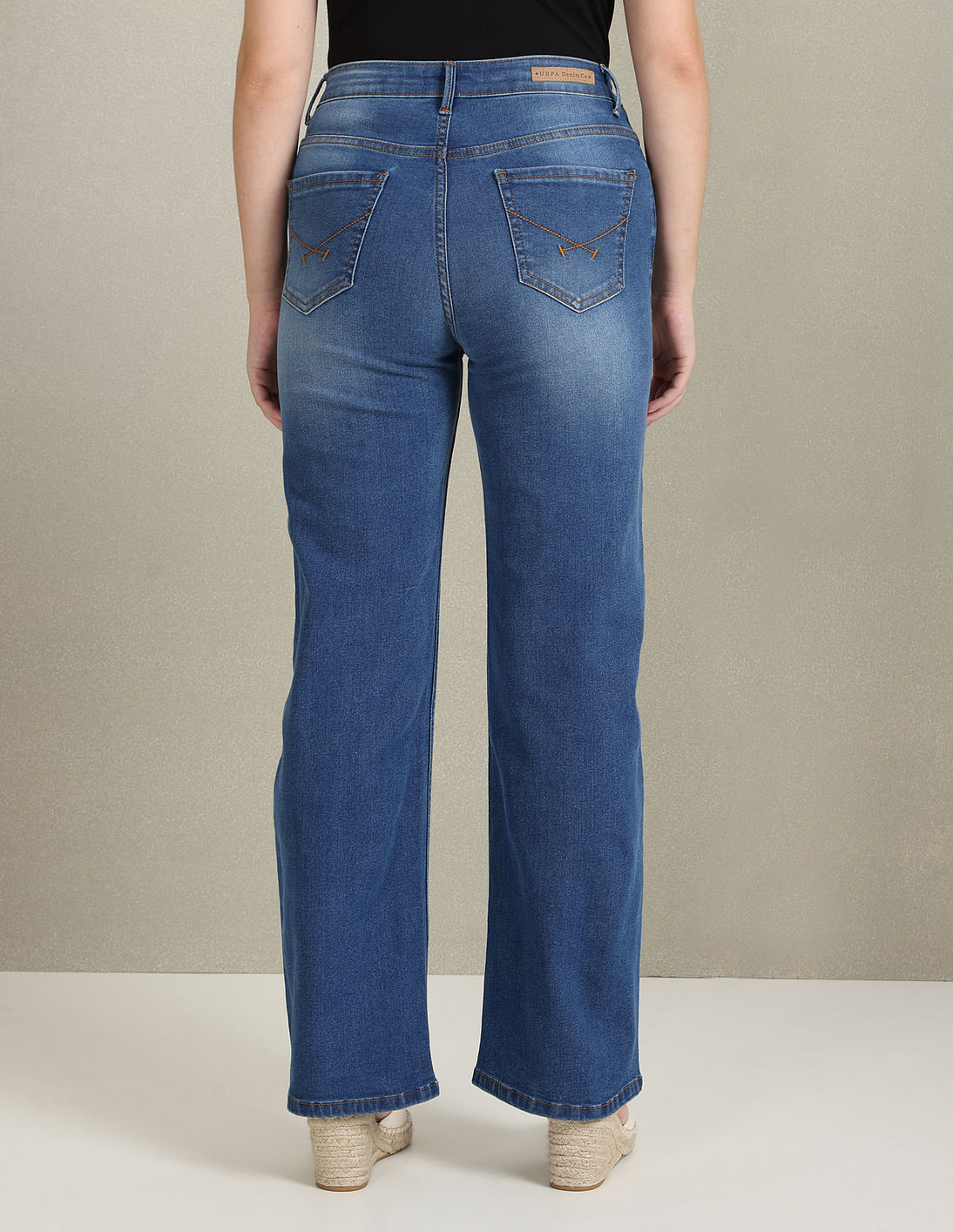 Buy U.S. Polo Assn. Women Wide Leg Stone Wash Jeans NNNOW