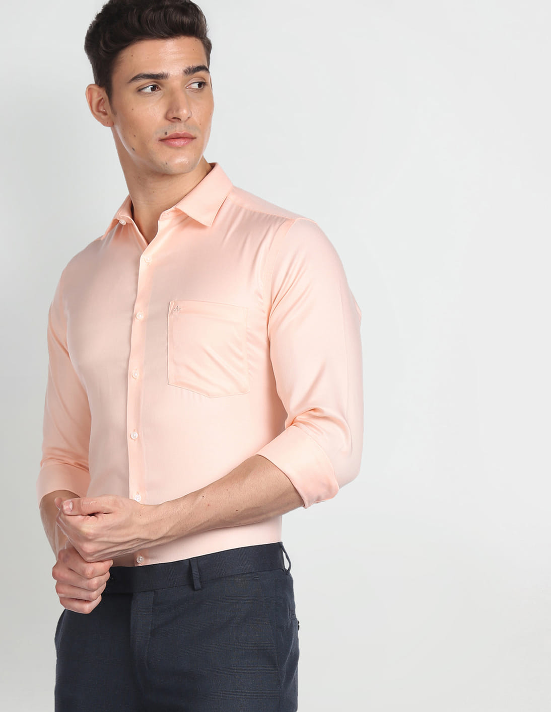 Buy Arrow Auto Press Solid Formal Shirt - NNNOW.com